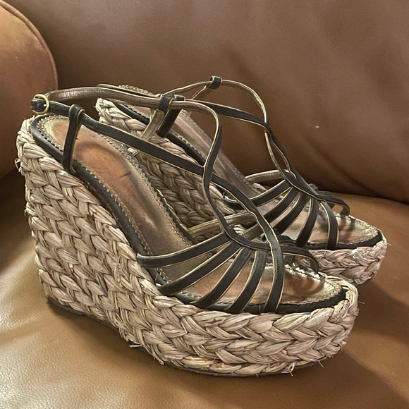 Yves Saint Laurent | Shoes | Ysl Wedge Platform Sandal | Poshmark